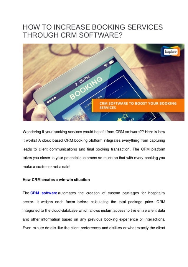 How to increase Booking Services through CRM software-Kapture CRM