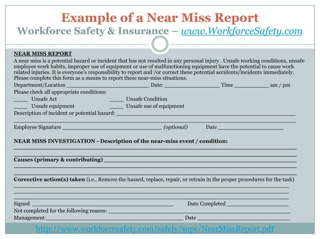 How to Increase Near Miss Reporting | PPTX | Resume Writing and Advice ...