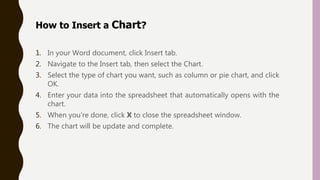How to insert a chart in microsoft word 2016 | PPTX | Computing ...