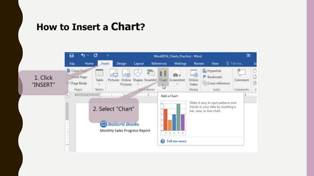 How to insert a chart in microsoft word 2016 | PPTX | Computing ...