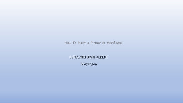 How to insert a picture in Microsoft Word 2016 | PPT