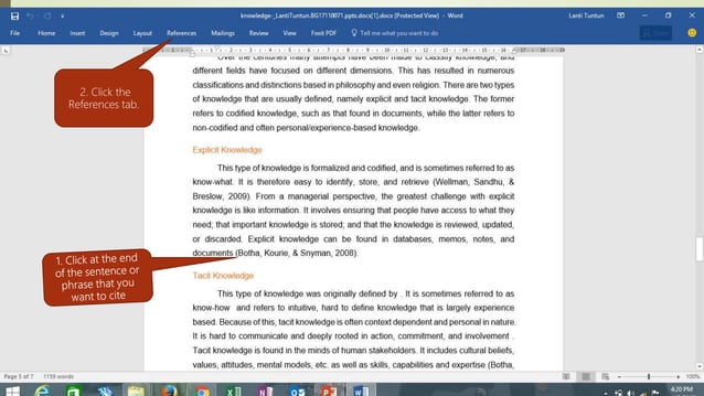 How to insert a source in word 2016 | PPTX | Computer Software and ...