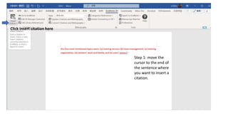 How to insert citations and references in word via Endnote | PPT