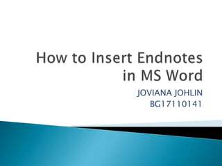 How to insert endnotes in ms word | PPT
