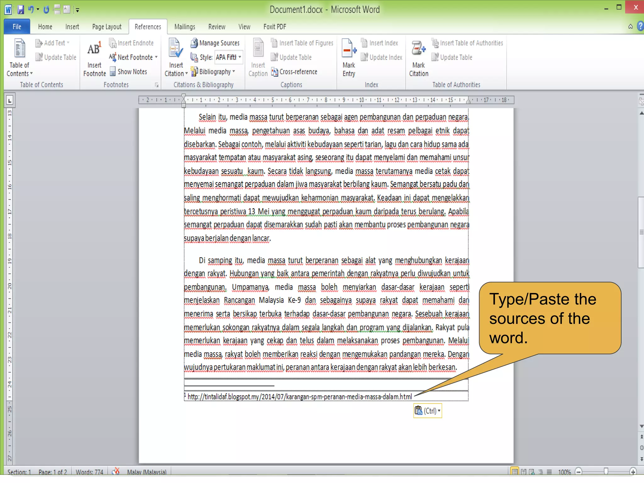 How to insert footnote in ms word | PPTX