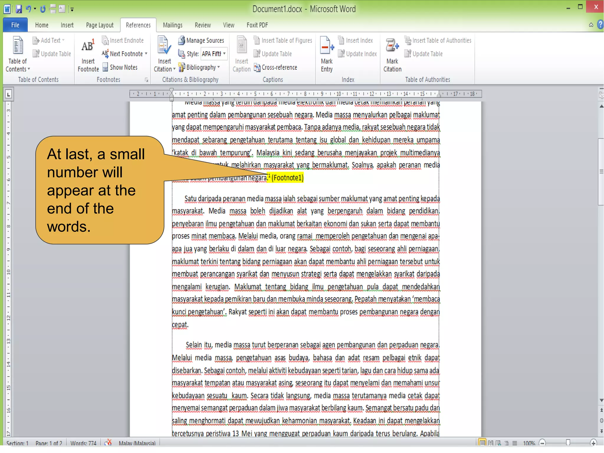 How to insert footnote in ms word | PPTX