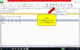 Insert new row for excel | PPT