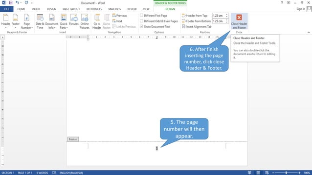 How to insert page number in microsoft word | PPTX