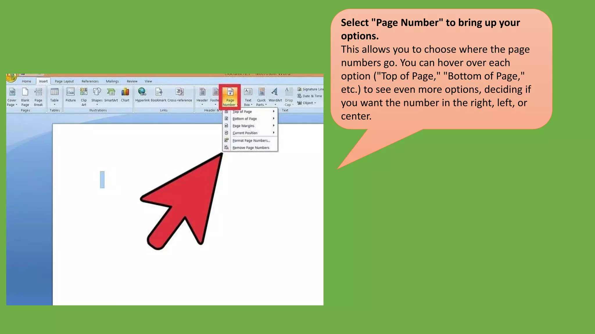 How to insert page number in word | PPTX