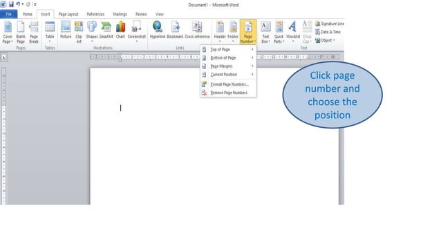 How to insert page number in word | PPT