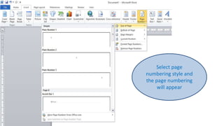 How to insert page number in word | PPTX