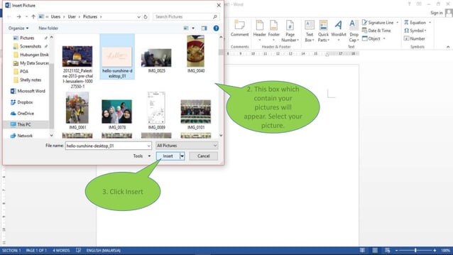 How to insert photo in microsoft word 2013 | PPT