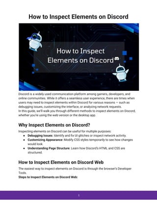 How to Inspect Elements on Discord?????? | PDF