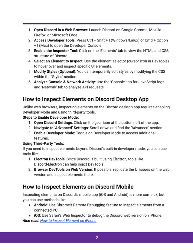How to Inspect Elements on Discord?????? | PDF