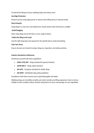 How to Inspect Webbing Sling for Wear and Damage | DOCX