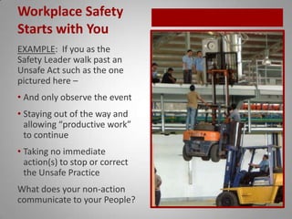Unsafe Work Practices Examples