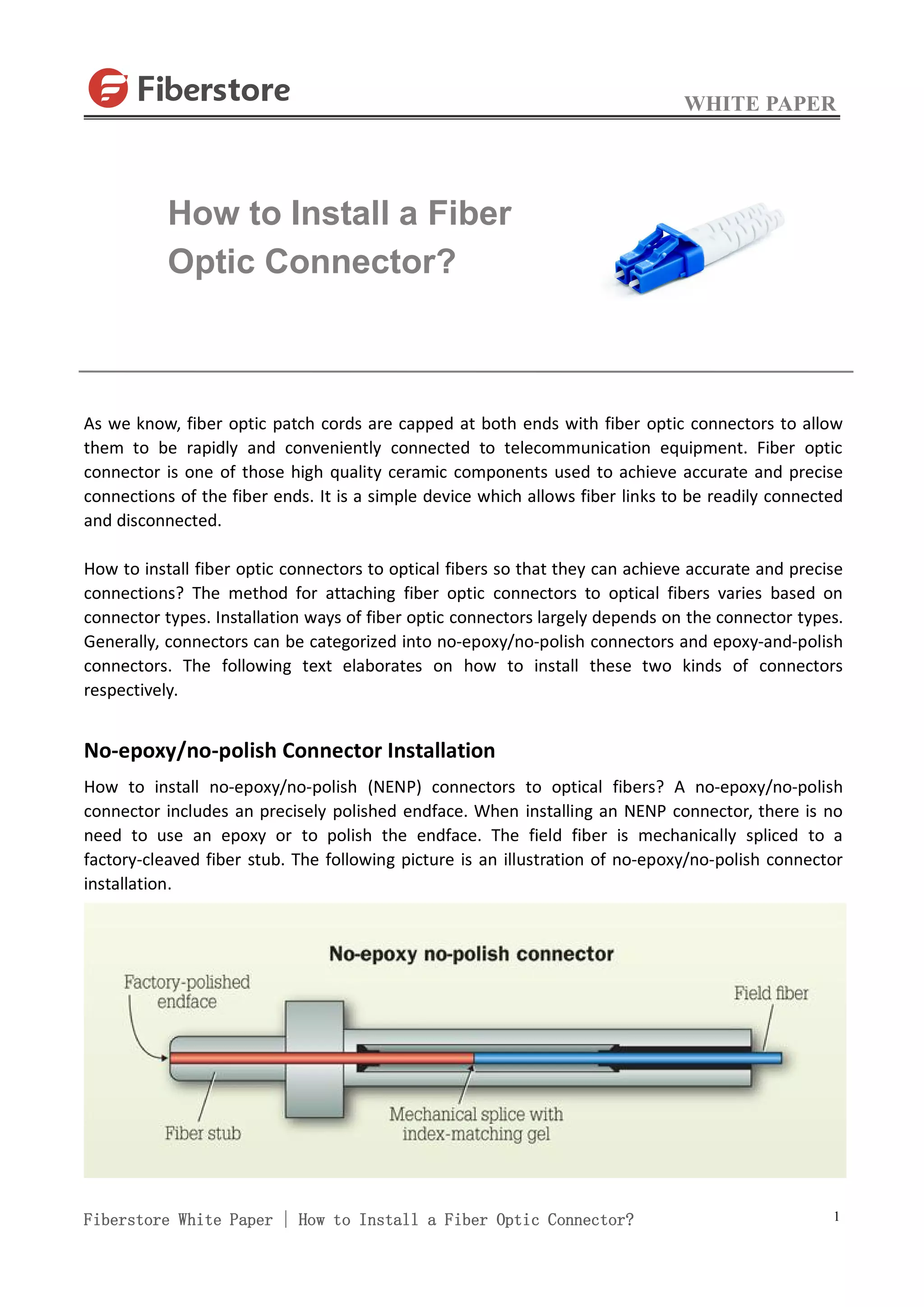 How to Install a Fiber Optic Connector? | PDF