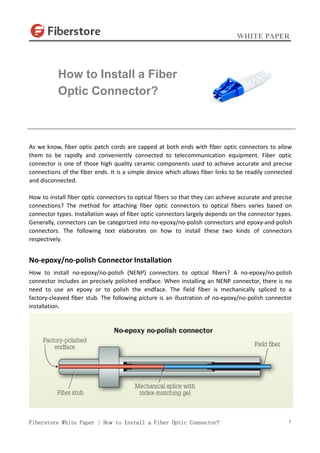 How to Install a Fiber Optic Connector? | PDF