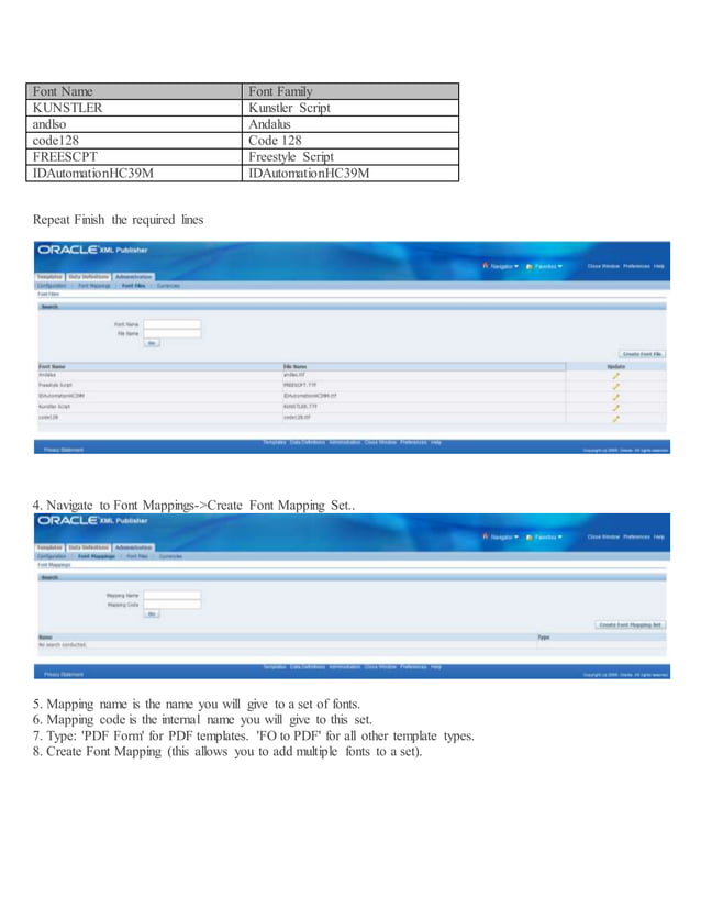 How to install a font using xml publisher administrator | DOCX ...