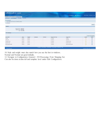 How to install a font using xml publisher administrator | DOCX