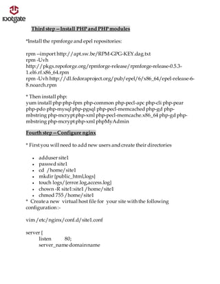How to install and configure LEMP stack | DOCX | Databases | Computer Software and Applications