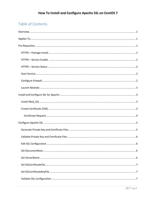 How To Install and Configure Apache SSL on CentOS 7 | PDF