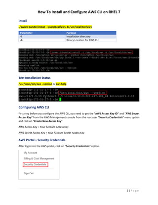 How To Install and Configure AWS CLI on RHEL 7 | PDF