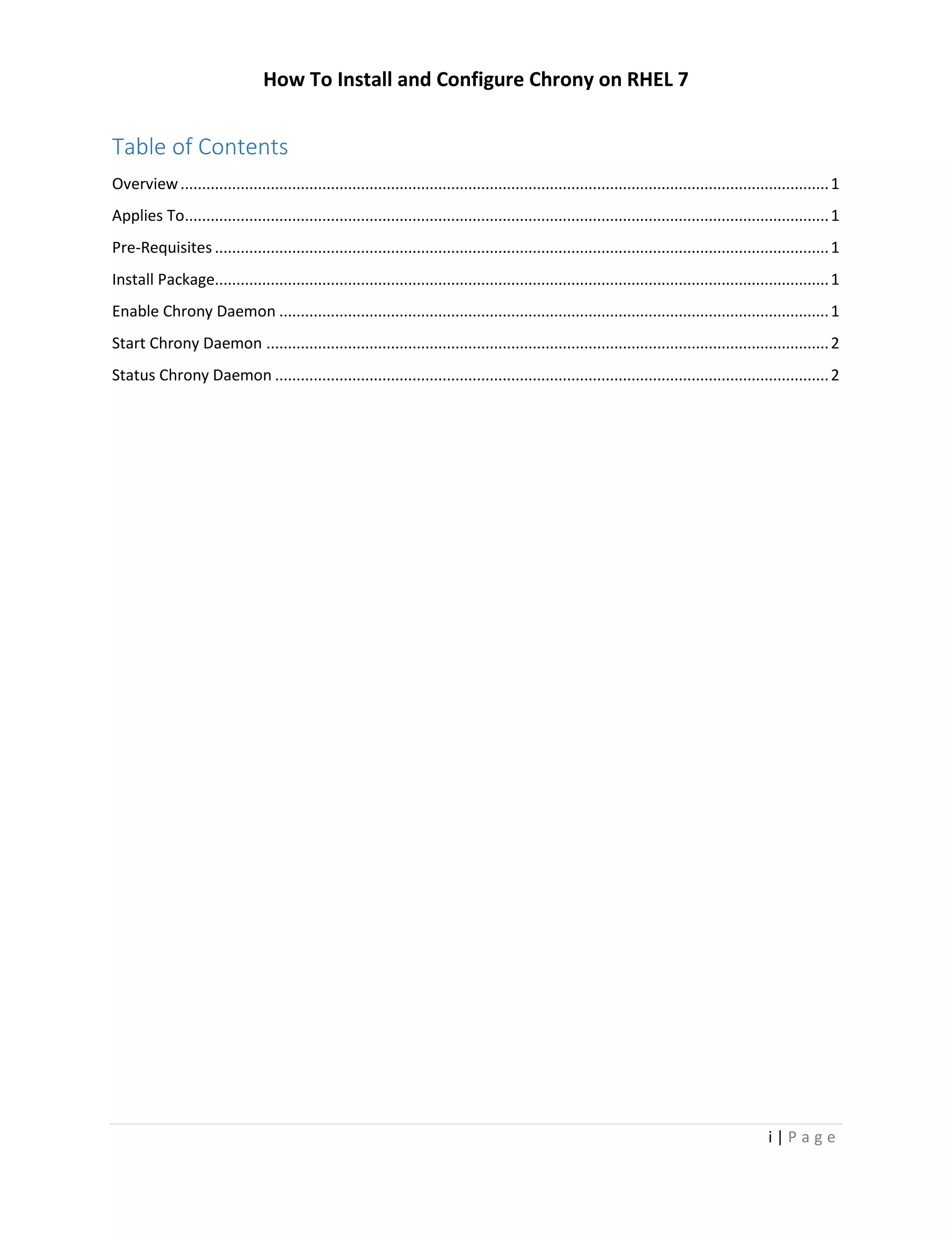 How To Install and Configure Chrony on RHEL 7 | PDF
