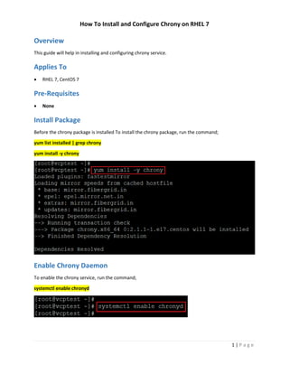 How To Install and Configure Chrony on RHEL 7 | PDF