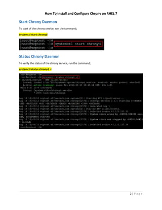 How To Install and Configure Chrony on RHEL 7 | PDF