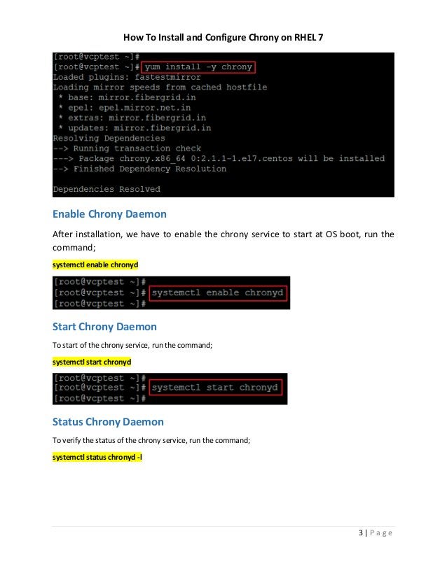 How To Install and Configure Chrony on RHEL 7 | PDF
