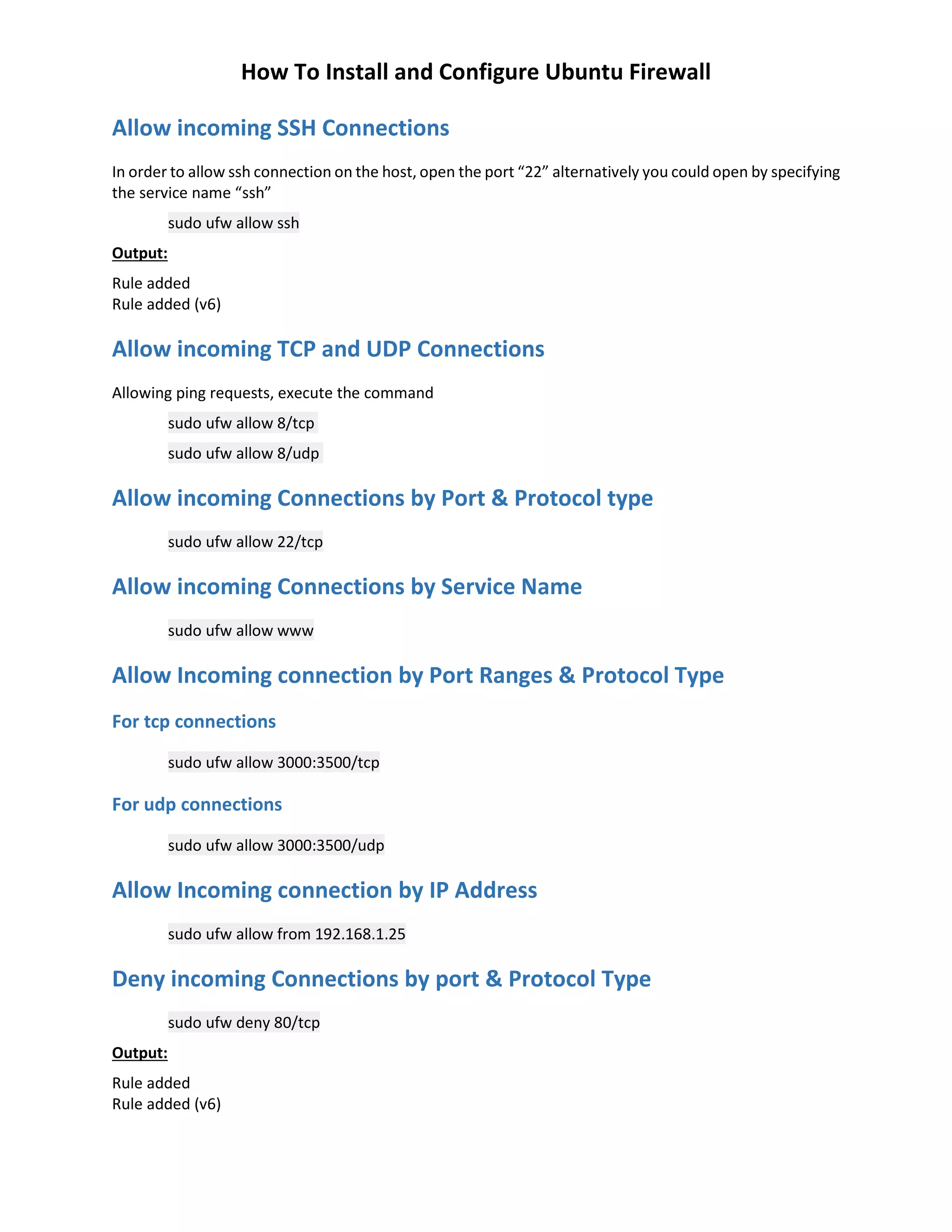 How to install and configure firewall on ubuntu os | PDF