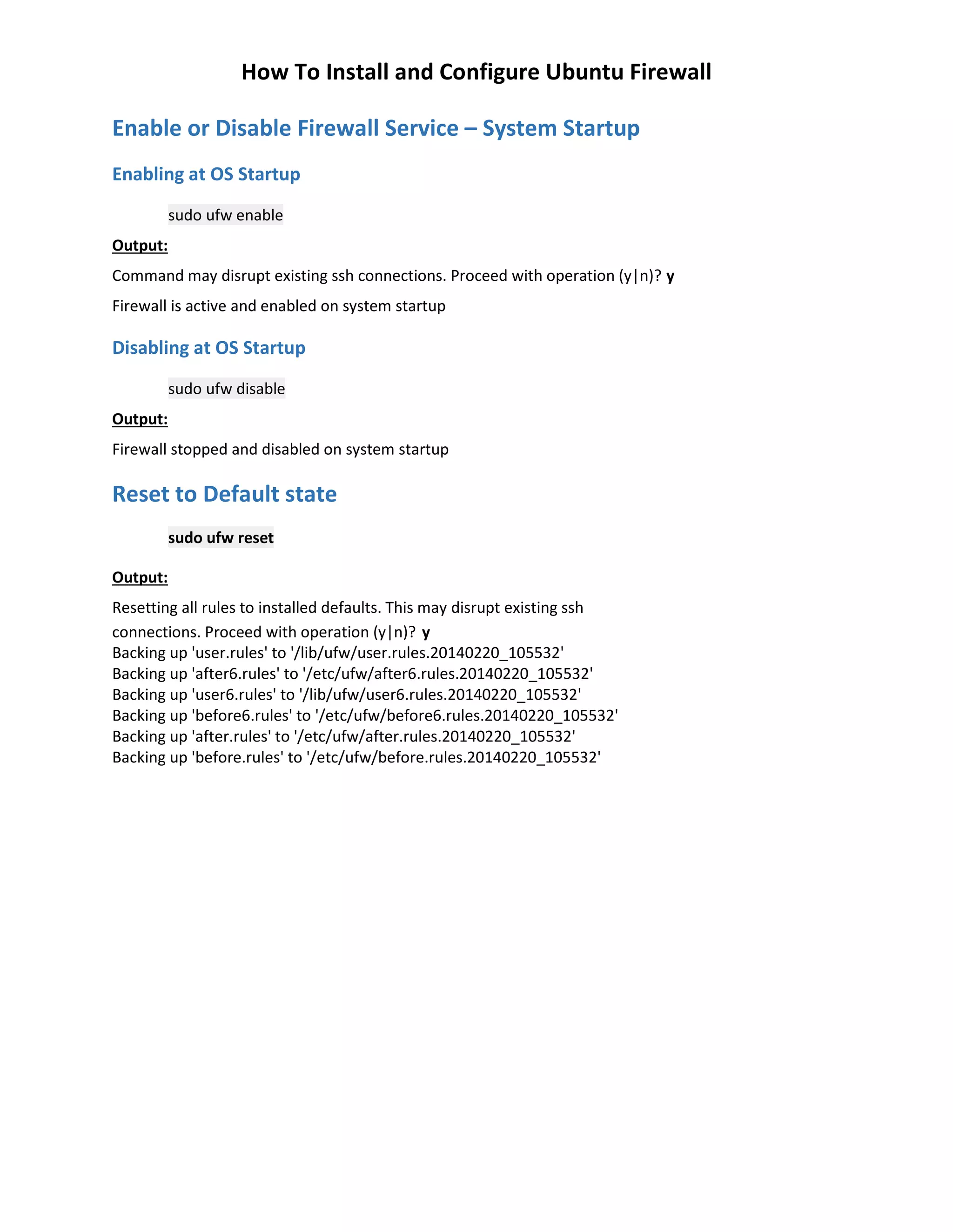 How to install and configure firewall on ubuntu os | PDF