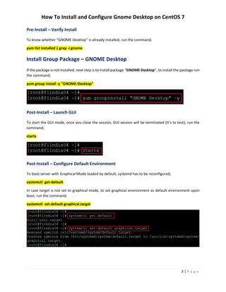 How To Install and Configure GNome on CentOS 7 | PDF