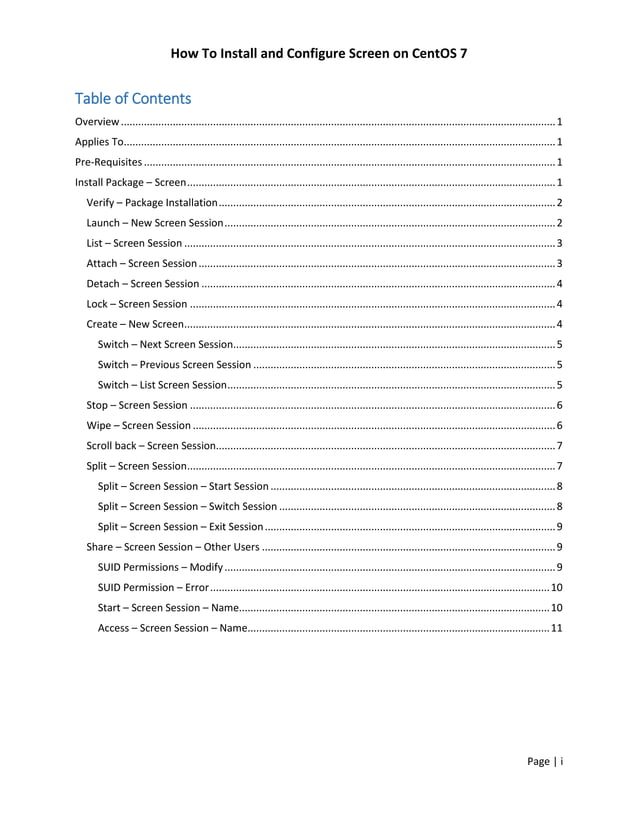 How To Install and Configure Screen on CentOS 7 | PDF | Operating ...