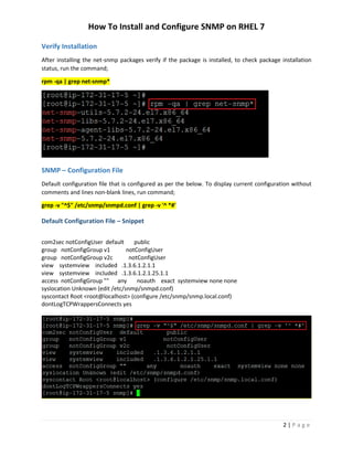 How To Install and Configure SNMP on RHEL 7 or CentOS 7 | PDF