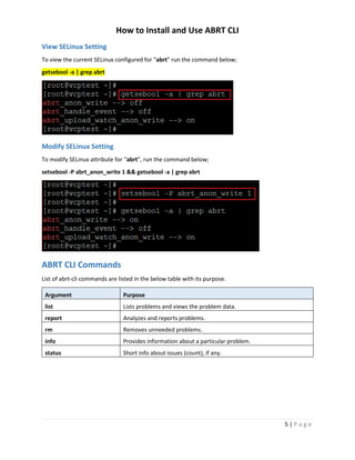 How To Install and Use ABRT CLI on RHEL 7 | PDF