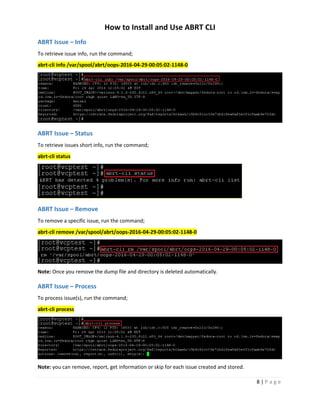 How To Install and Use ABRT CLI on RHEL 7 | PDF