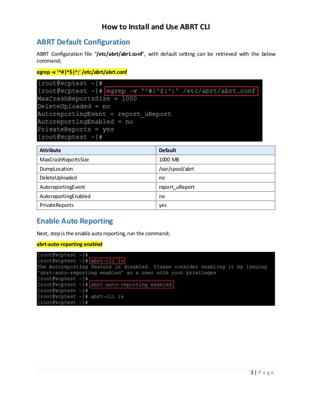 How To Install and Use ABRT CLI on RHEL 7