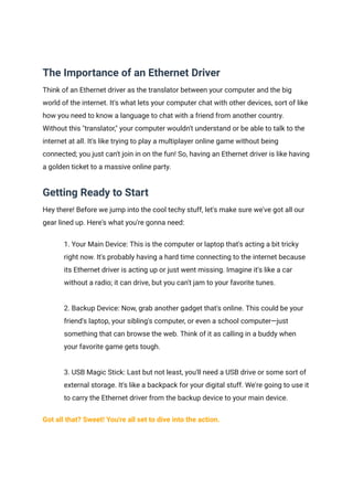 How to Install an Ethernet Driver Without Internet Access.pdf ...
