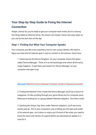 How to Install an Ethernet Driver Without Internet Access.pdf ...
