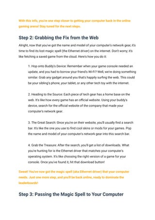 How to Install an Ethernet Driver Without Internet Access.pdf ...