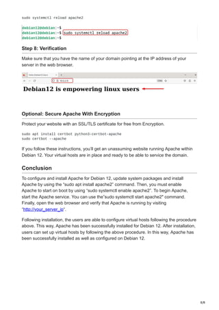 How to Install Apache on Debian 12 Server | PDF