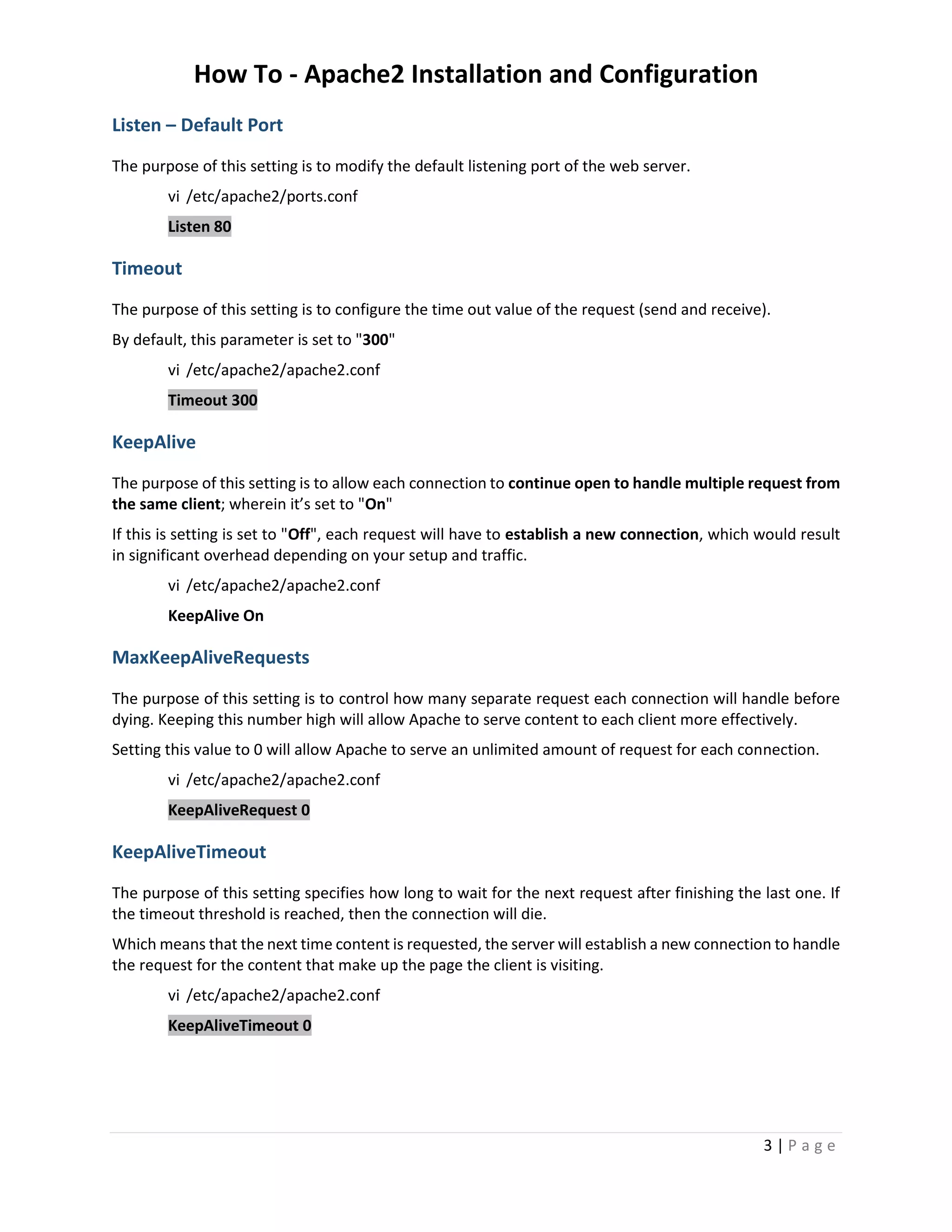 How to installation and configure apache2 | PDF