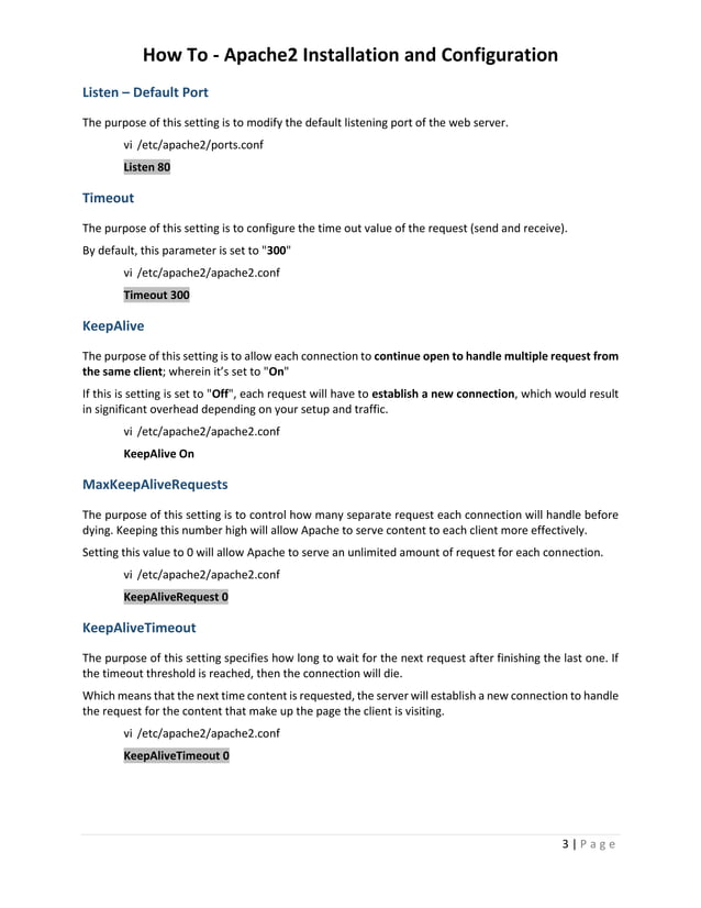 How to installation and configure apache2 | PDF