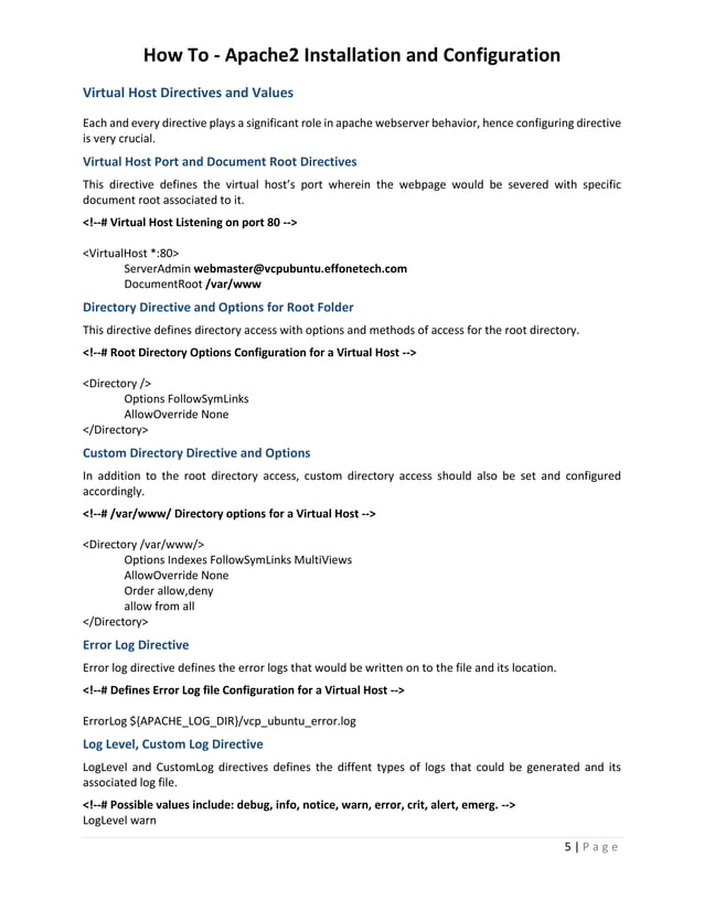 How to installation and configure apache2 | PDF