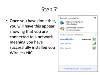 How to install a Wireless NIC | PPT