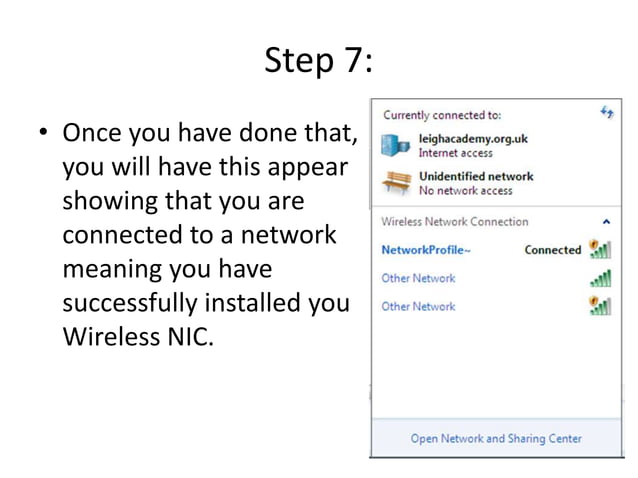 How to install a Wireless NIC | PPT