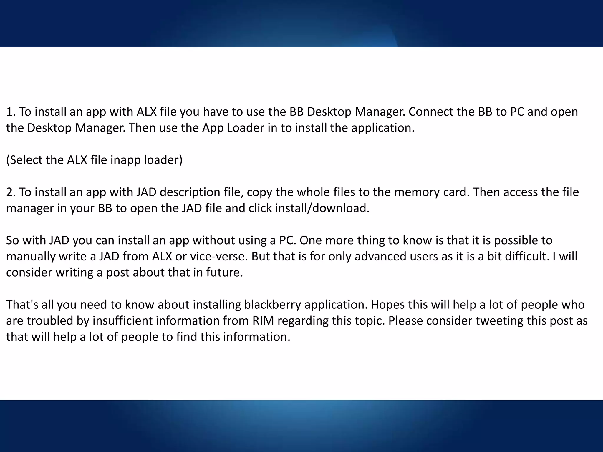 How to install blackberry 9000 themes | PPTX