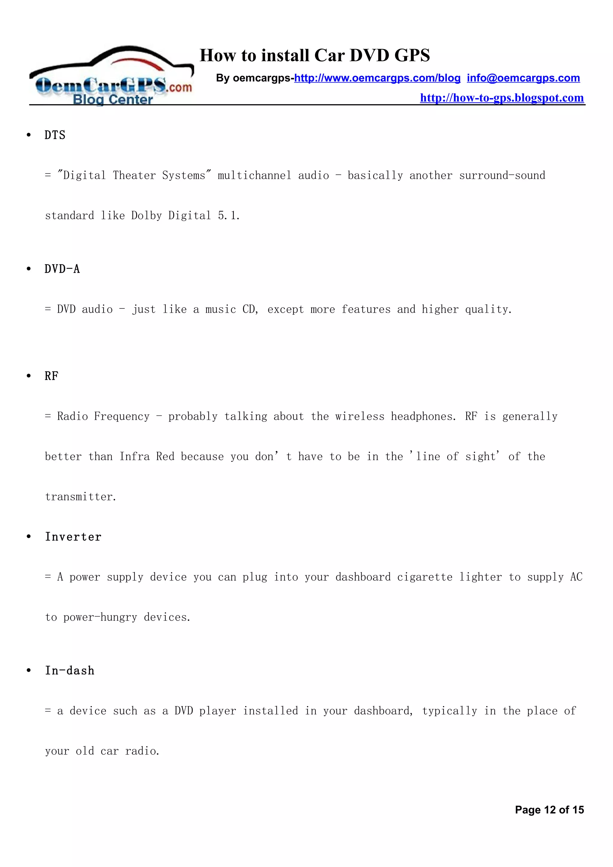 How to install car dvd gps | DOC